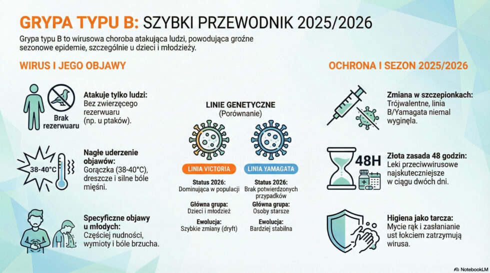 Grypa typu B – objawy, leczenie, powikłania, kiedy zaraża | ReceptaX.pl